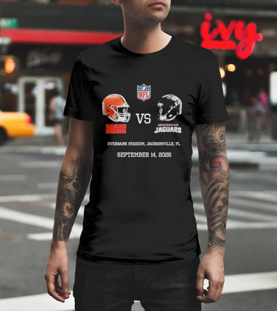 Cleveland Browns Vs Jacksonville Jaguars NFL EverBank Stadium Jacksonville FL September 14 2026 T-Shirt