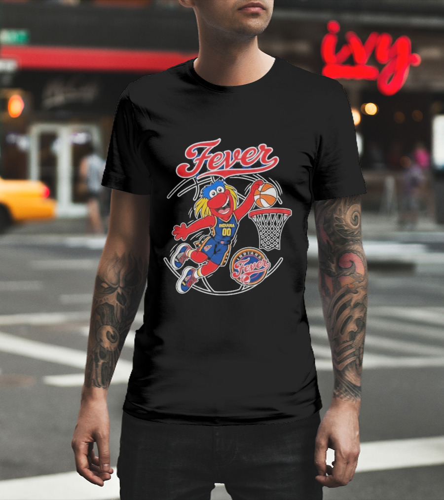 Indiana Fever Basketball Mascot Slam Dunk 2026 T-Shirt