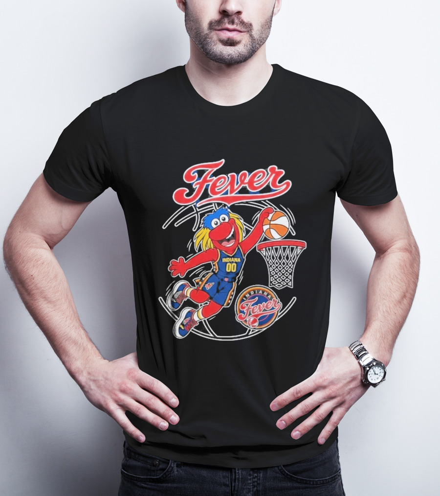 Indiana Fever Basketball Mascot Slam Dunk 2026 T-Shirt