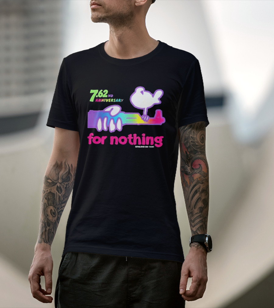 7.62nd Anniversary For Nothing Rainbow Dove Peacemaker T-Shirt