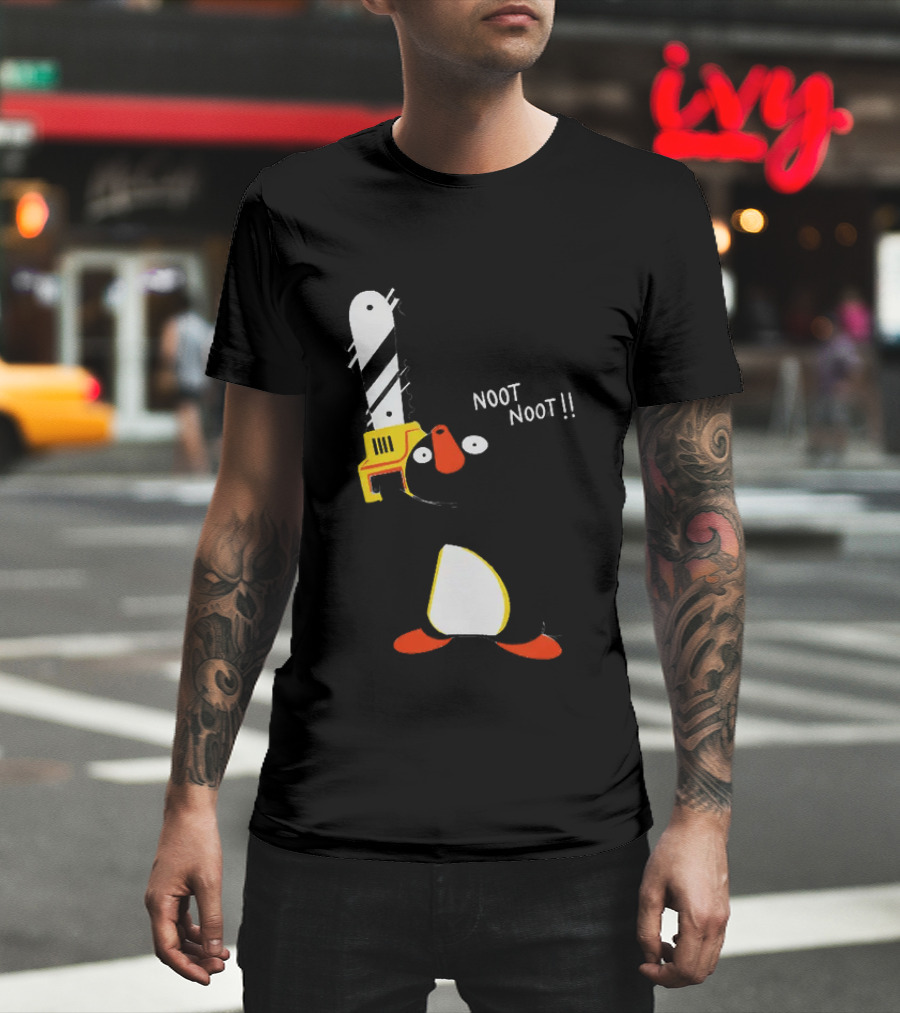 Pingu Chainsaw Noot Noot!! T-Shirt
