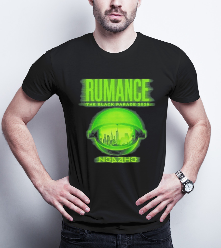 RUMANCE The Black Parade 2026 Neon Cityscape T-Shirt