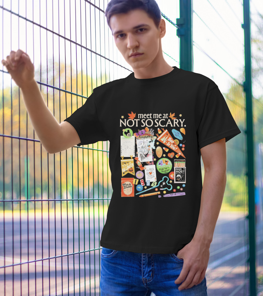Meet Me At Not So Scary Boo To You Disney Halloween Trick Or Treating Black Flame Candle Halloween Party T-Shirt