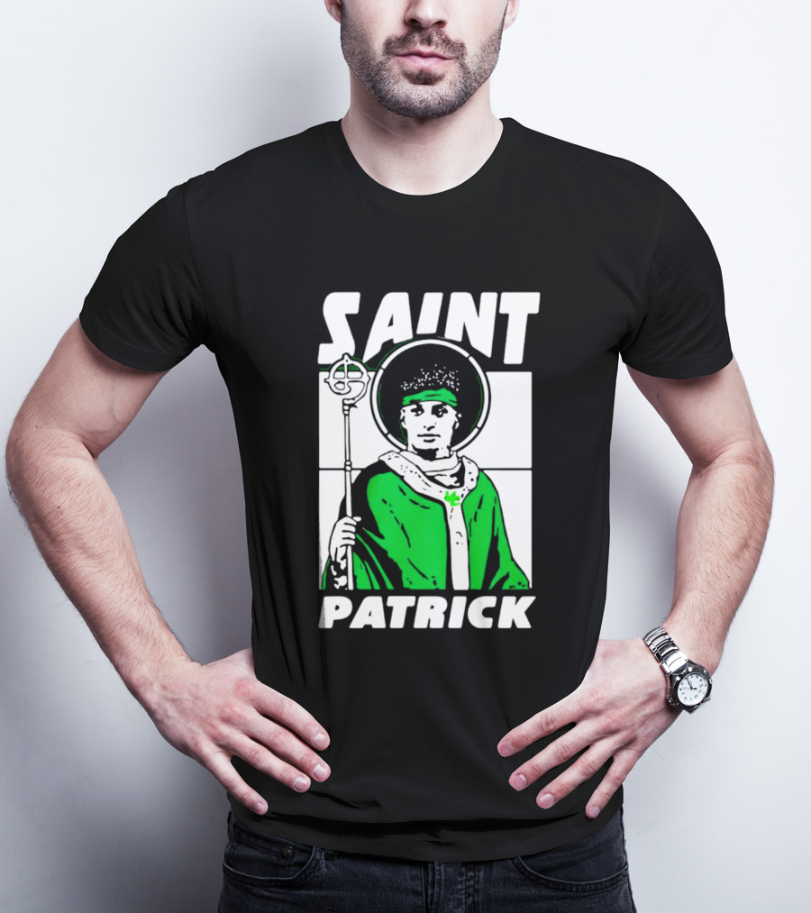 Saint Patrick Mahomes Kansas City Chiefs Iconic Green Halo And Staff T-Shirt