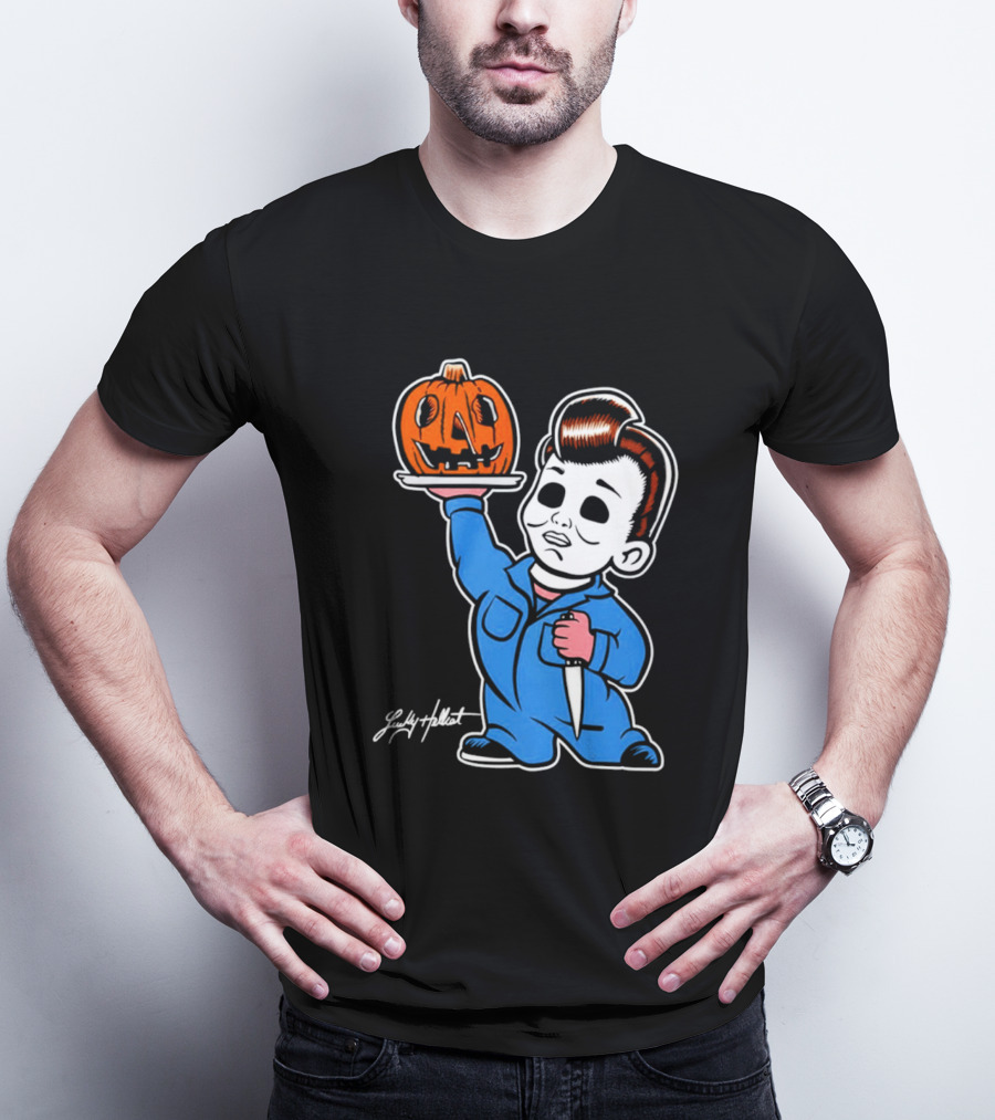 Michael Myers Big Boy Halloween Pumpkin Knife T-Shirt