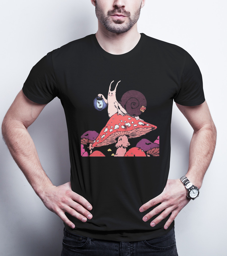 Steady Hands Snail Lantern On Giant Mushroom T-Shirt