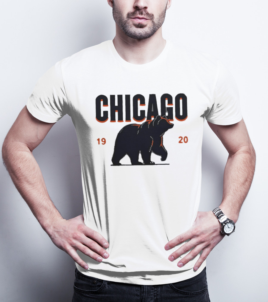 Chicago Bears 1920 Walking Grizzly Orange T-Shirt