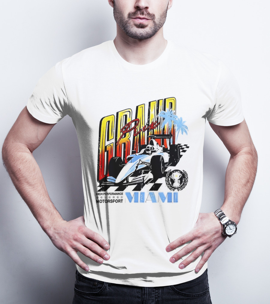 Chicago Bears Grand Prix Motorsport Miami Racing Car T-Shirt