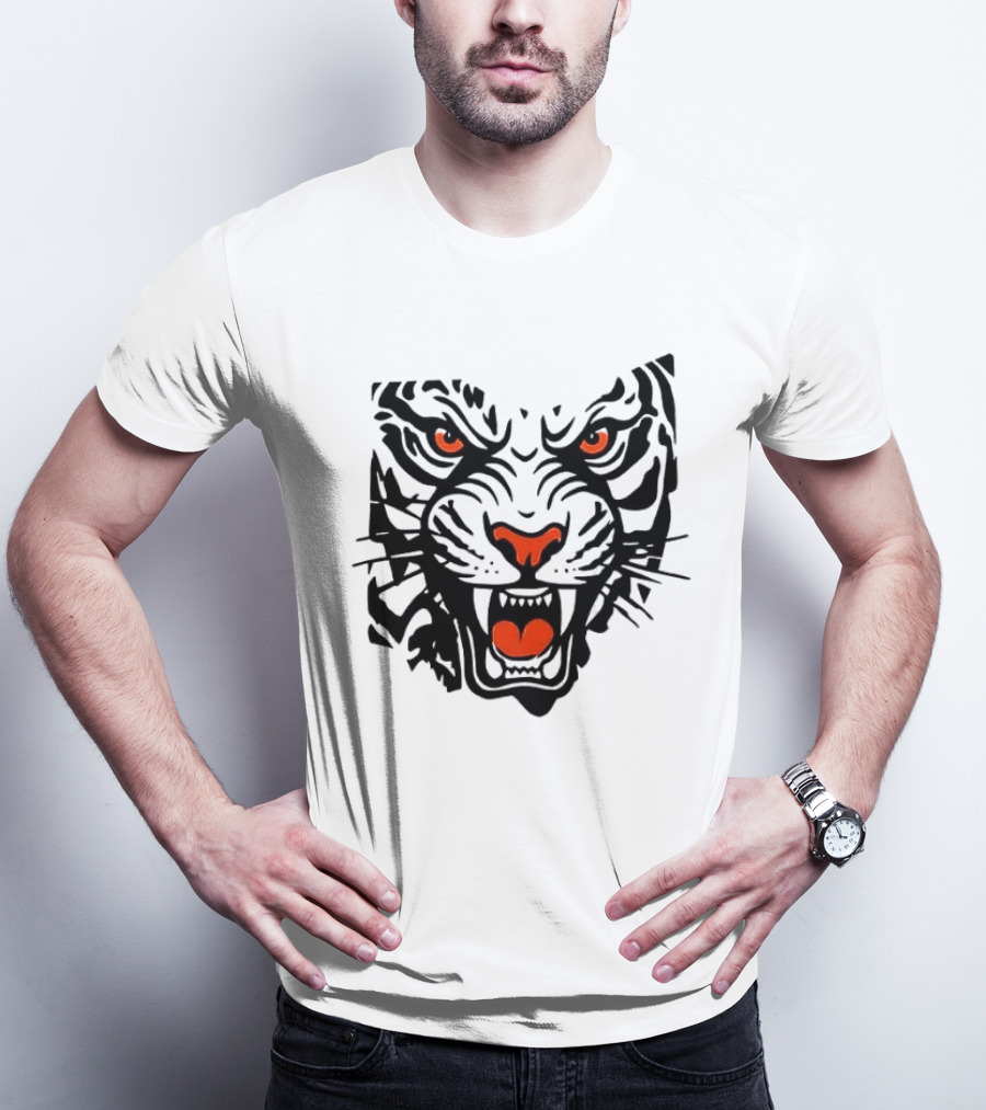 Cincinnati Bengals Open In Orange 2026 Season Tiger Face T-Shirt