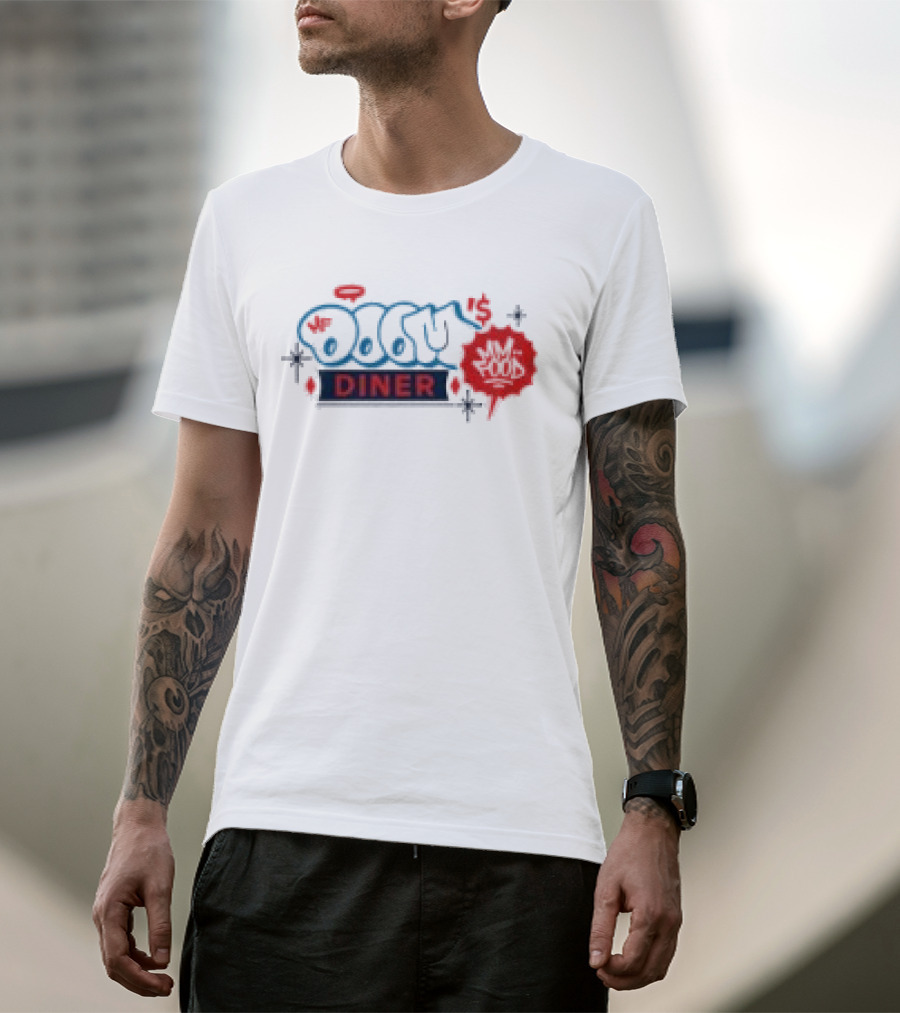 Mf Doom Doom's Diner Comic Style Mask Red And Blue T-Shirt
