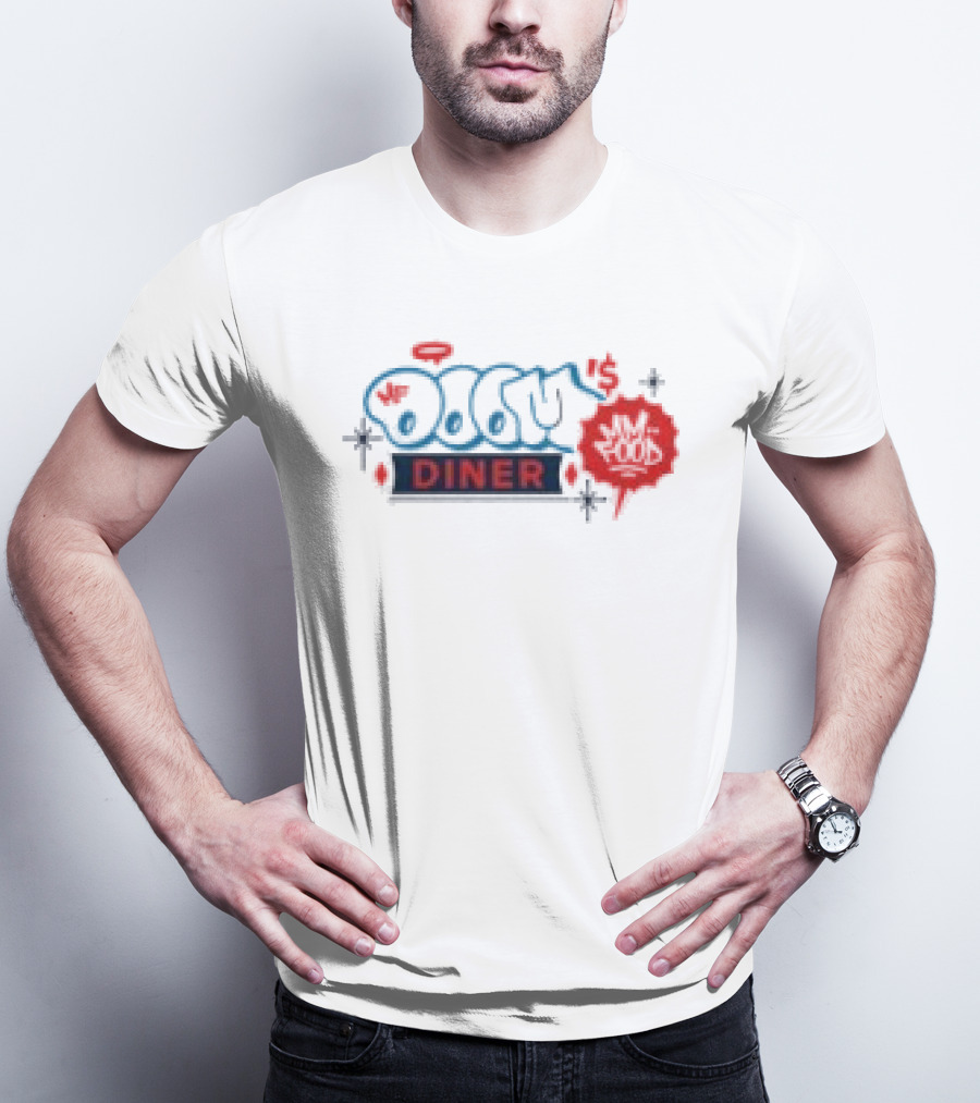 Mf Doom Doom's Diner Comic Style Mask Red And Blue T-Shirt
