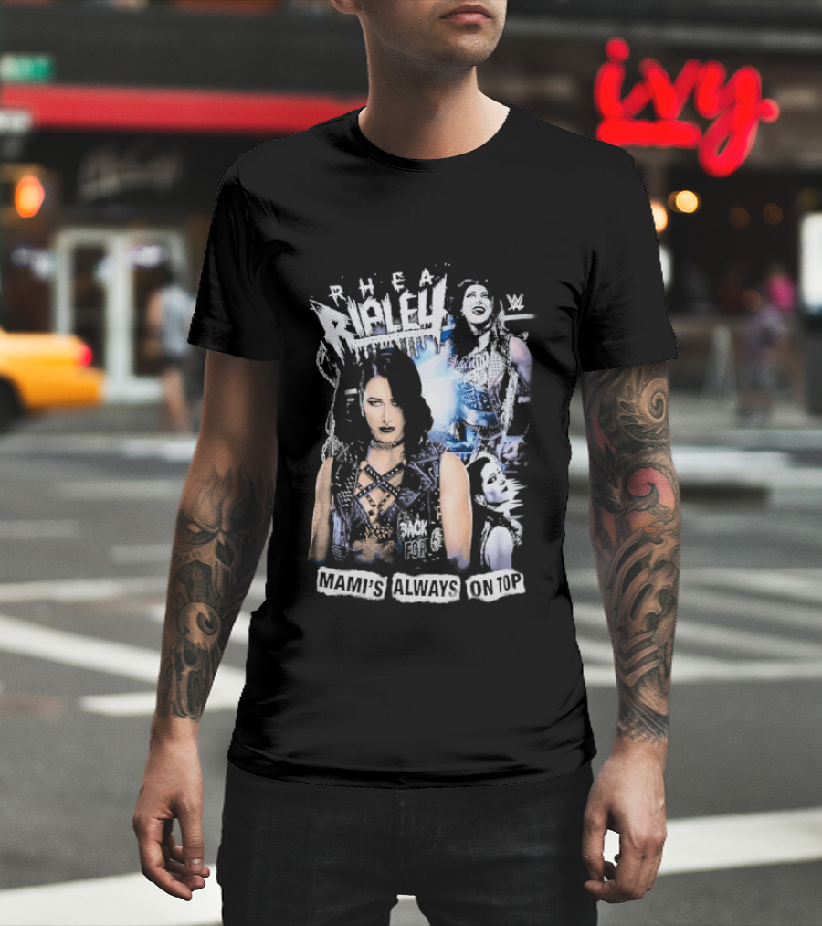 Rhea Ripley WWE Mami's Always On Top Wrestler Collage T-Shirt