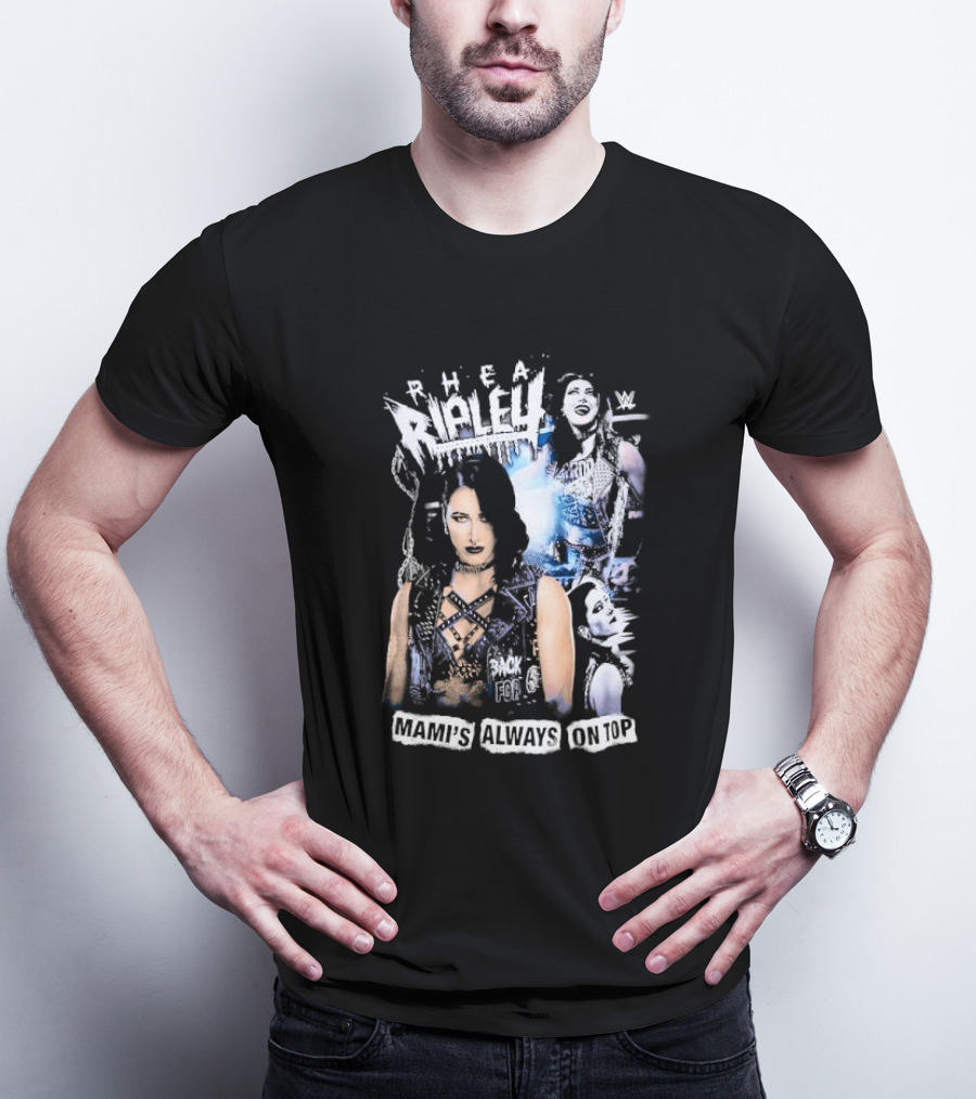 Rhea Ripley WWE Mami's Always On Top Wrestler Collage T-Shirt