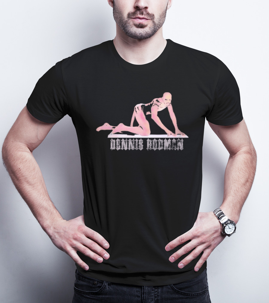 Dennis Rodman Pink Tinted Gothic Crawling Figure T-Shirt