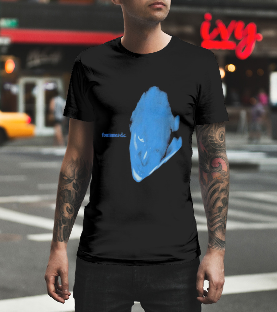 Fontaines D.C. Dopamine Chamber Blue Cover Black T-Shirt