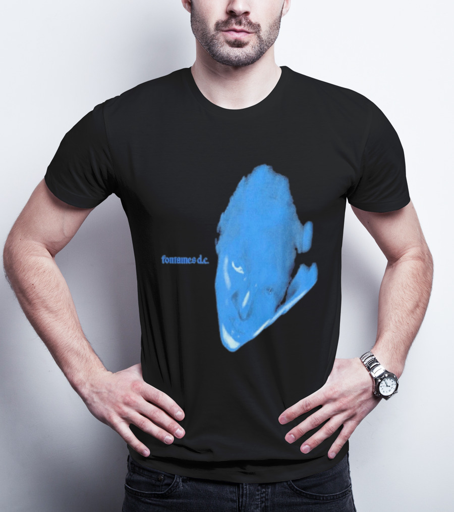 Fontaines D.C. Dopamine Chamber Blue Cover Black T-Shirt