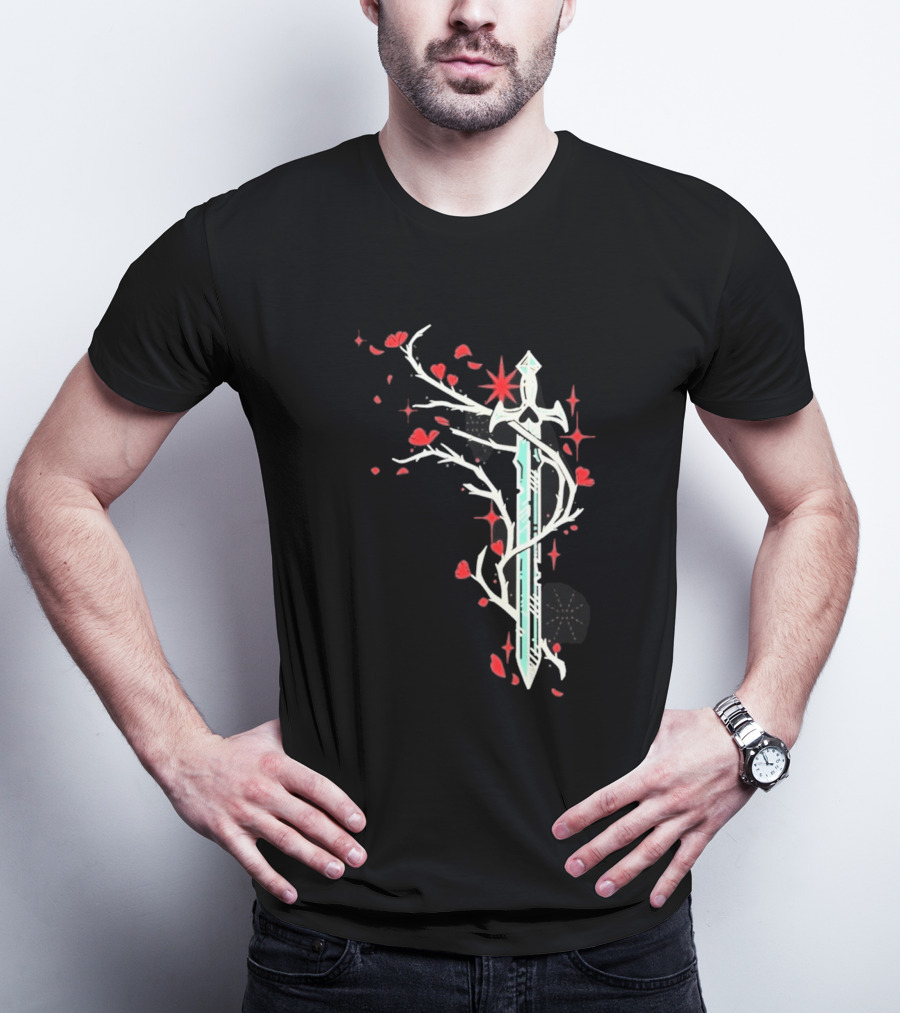 Lifesteal Sword With Red Petals Survival Gaming T-Shirt