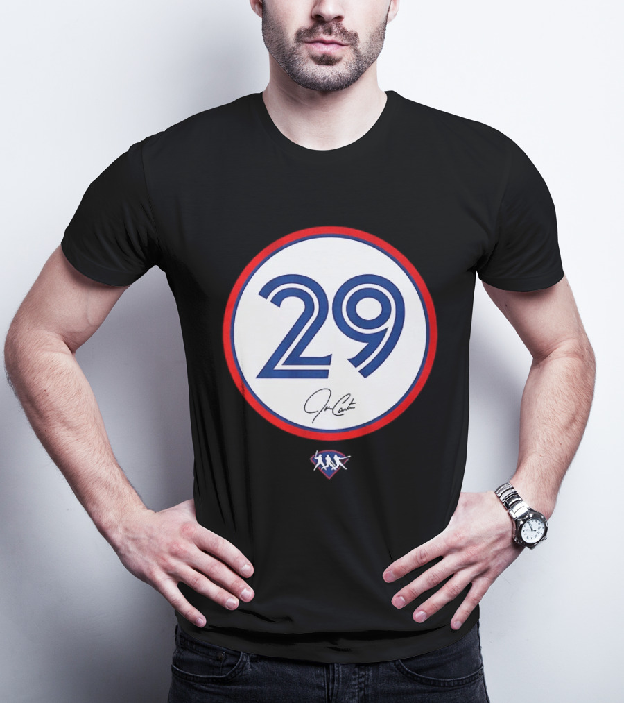 Joe Carter 29 Autograph Toronto Blue Jays Baseball T-Shirt