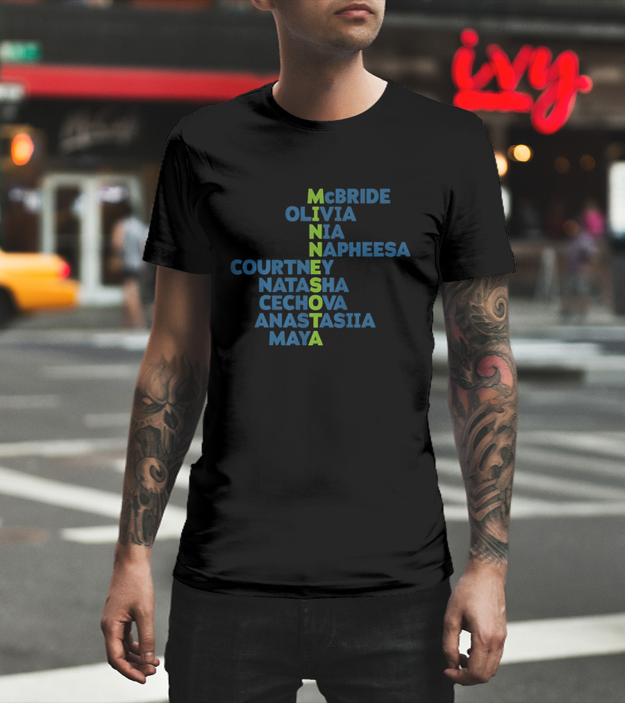 Minnesota Lynx WNBA Basketball Player Names McBride Olivia Nia Napheesa Courtney Natasha Cechova Anastasia Maya T-Shirt