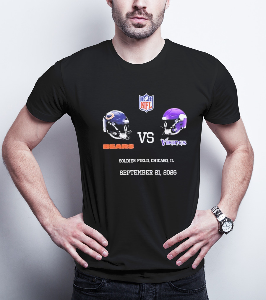 NFL Bears VS Vikings Soldier Field Chicago IL September 21 2026 T-Shirt