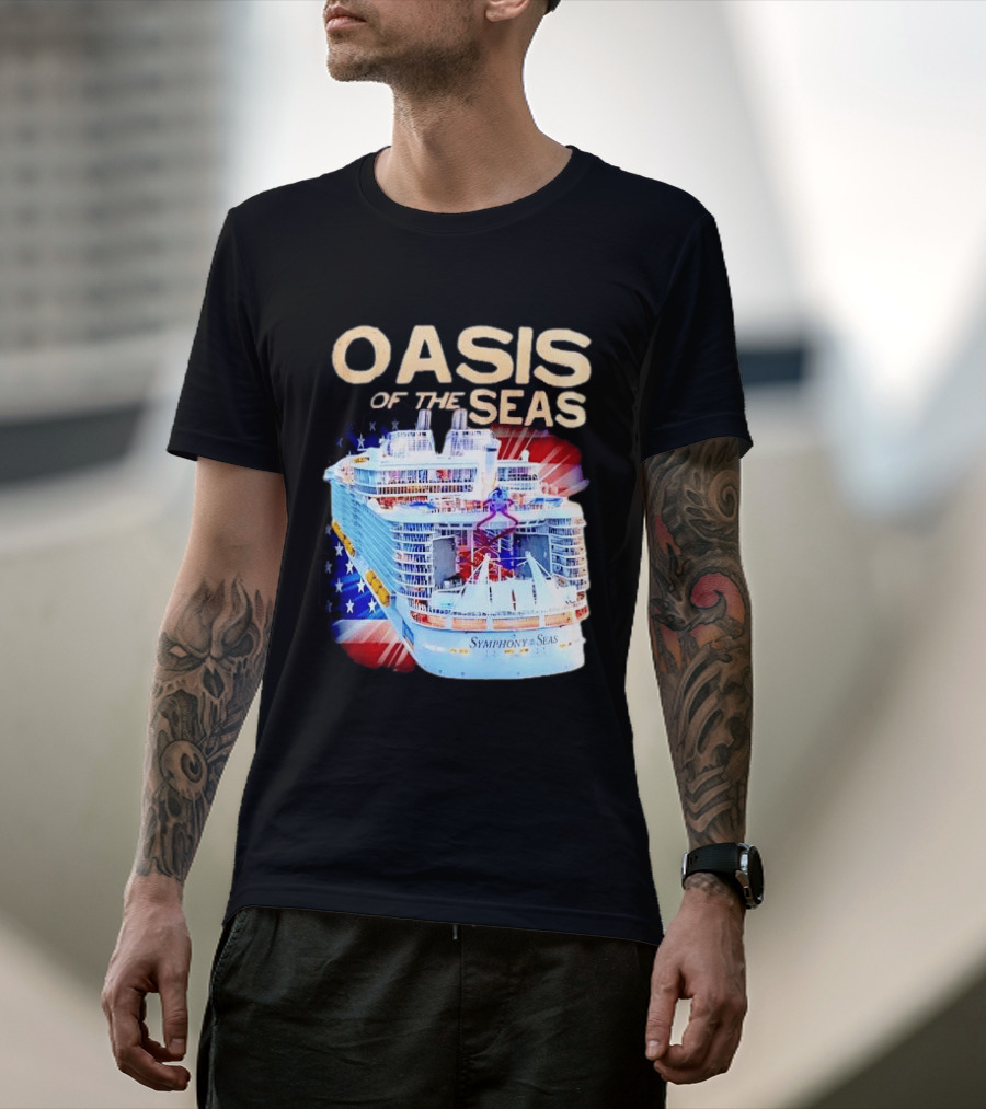 Oasis Of The Seas Symphony Cruise Ship American Flag T-Shirt