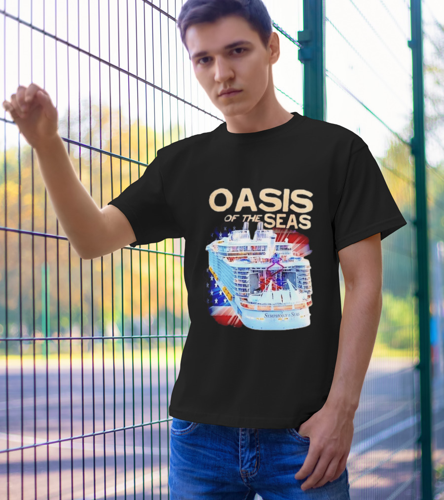 Oasis Of The Seas Symphony Cruise Ship American Flag T-Shirt