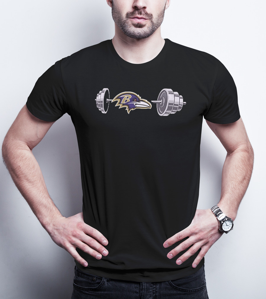 Baltimore Ravens Barbell 2026 NFL Fan Workout Gear T-Shirt