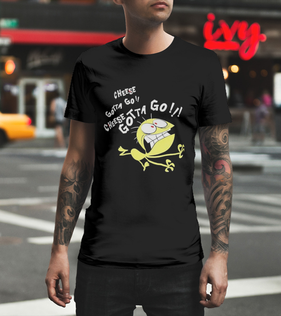 Cheese Gotta Go!! Yellow Cartoon Imaginary Friend T-Shirt