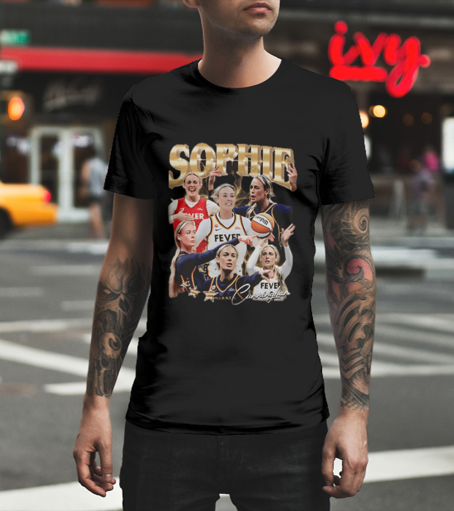 Sophie Cunningham Indiana Fever Basketball Star Collage T-Shirt