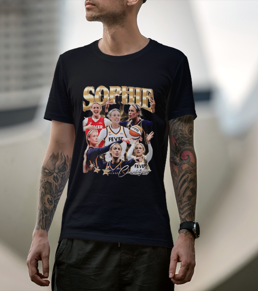 Sophie Cunningham Indiana Fever Basketball Star Collage T-Shirt