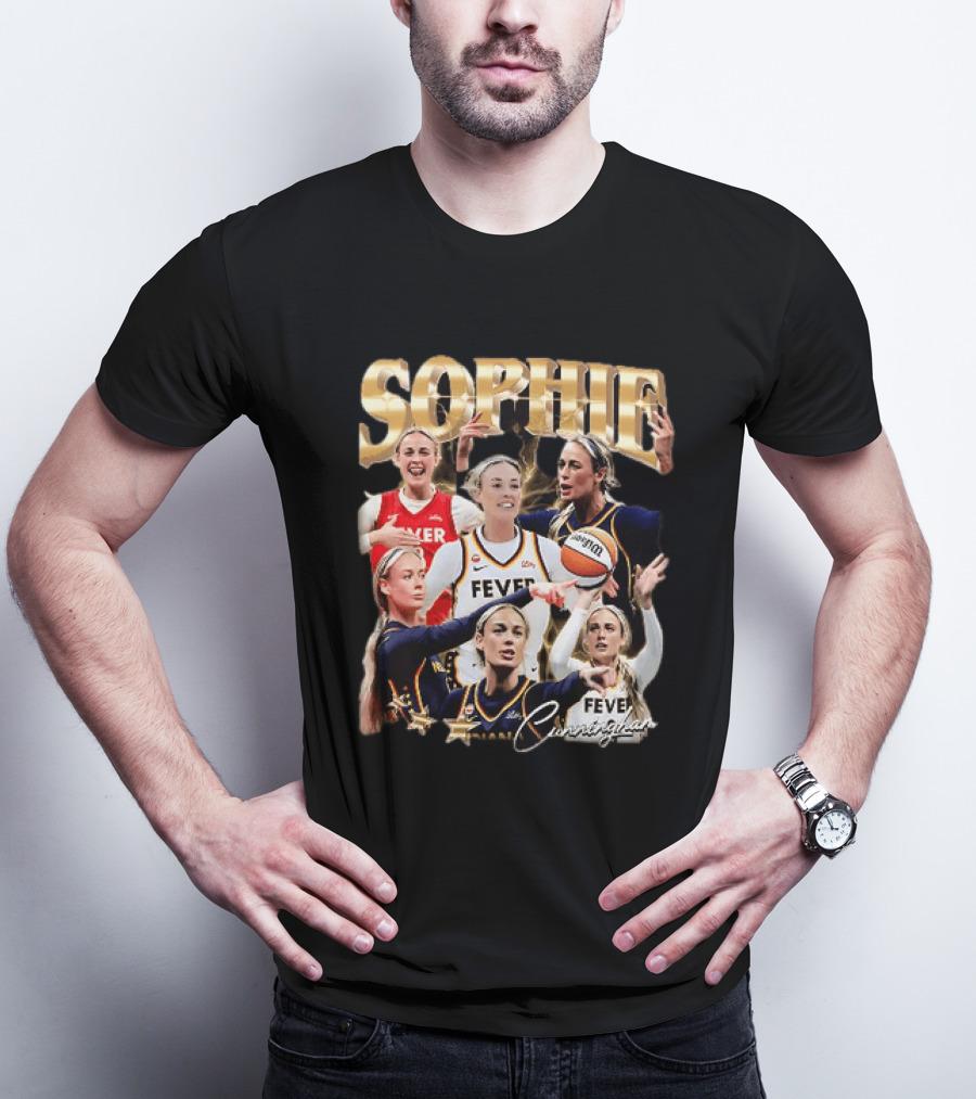 Sophie Cunningham Indiana Fever Basketball Star Collage T-Shirt