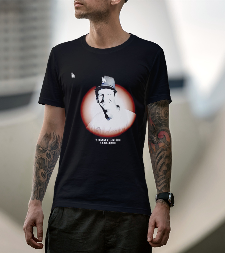 Tommy John 1943 2026 Memorial Baseball LA Dodgers T-Shirt