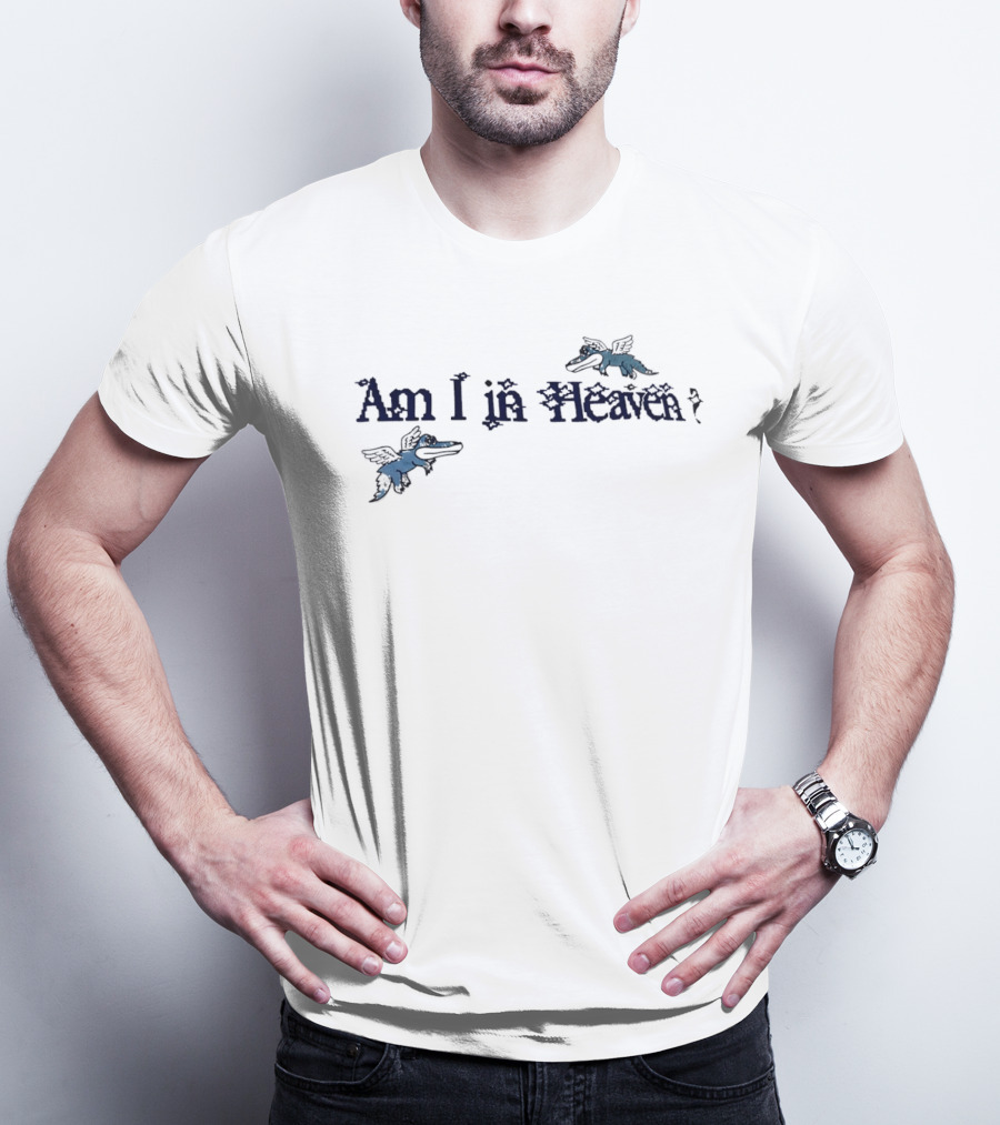 Am I In Heaven Distressed Cartoon Flying Gators Angel Wings T-Shirt