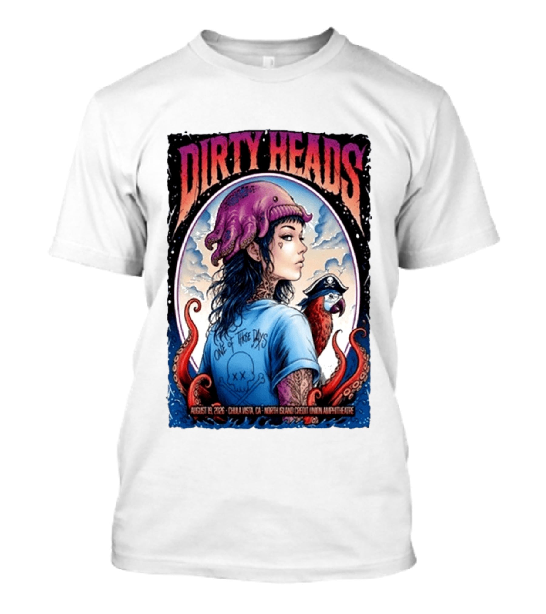 Dirty Heads One Of Those Days Pirate Octopus North Island Credit Union Amphitheatre Chula Vista CA Aug 19 2026 T-Shirt