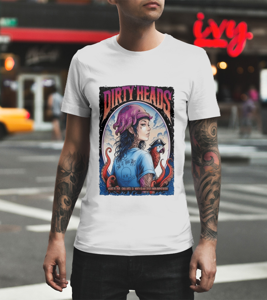 Dirty Heads One Of Those Days Pirate Octopus North Island Credit Union Amphitheatre Chula Vista CA Aug 19 2026 T-Shirt