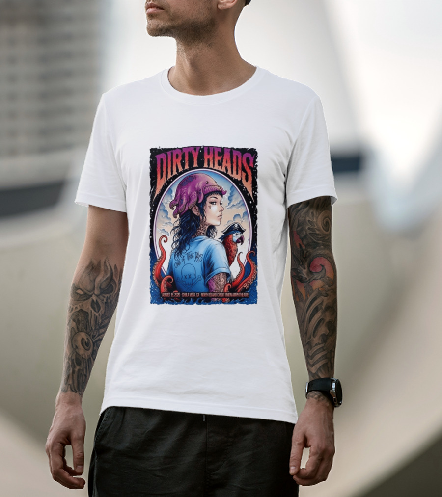 Dirty Heads One Of Those Days Pirate Octopus North Island Credit Union Amphitheatre Chula Vista CA Aug 19 2026 T-Shirt