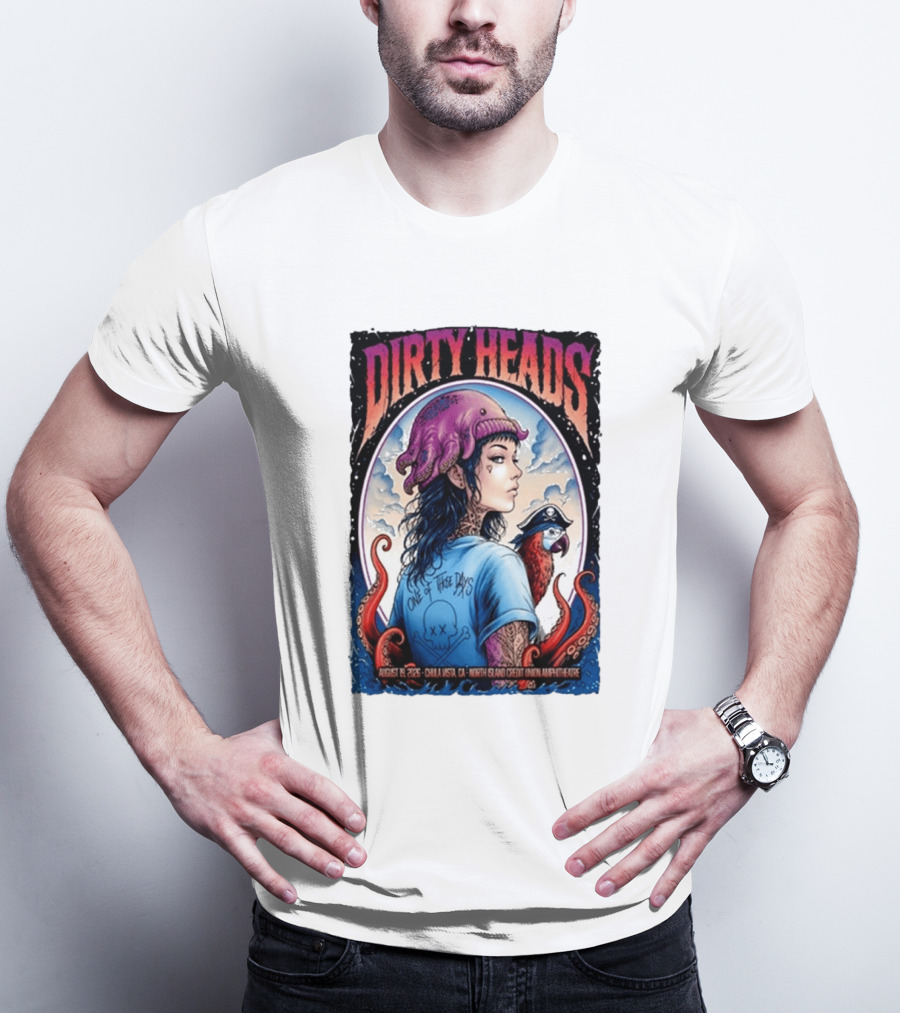 Dirty Heads One Of Those Days Pirate Octopus North Island Credit Union Amphitheatre Chula Vista CA Aug 19 2026 T-Shirt