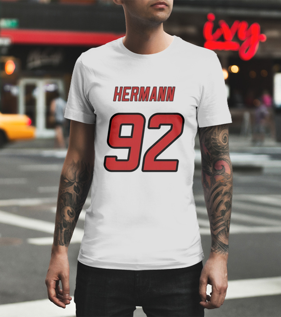 Hermann 92 Red Lettering Athletic Jersey T-Shirt
