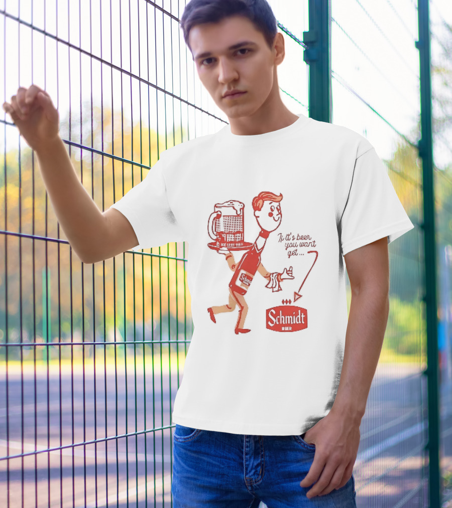 Schmidt Beer Retro Cartoon Character With T-Shirt