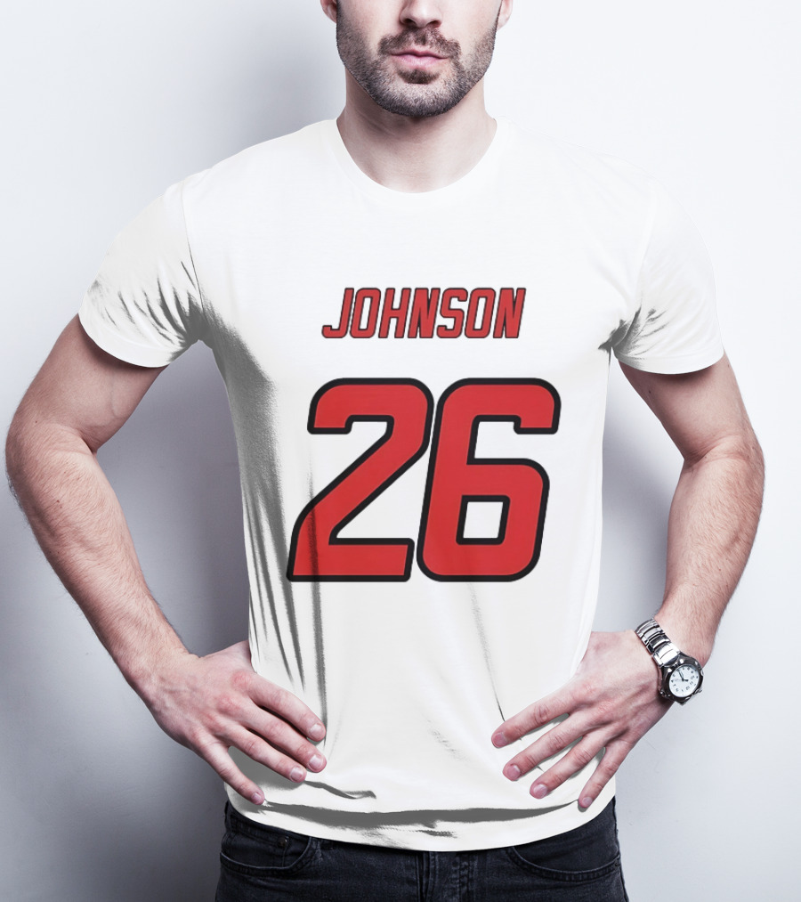 Johnson 26 Red Athletic Jersey Number Sports T-Shirt