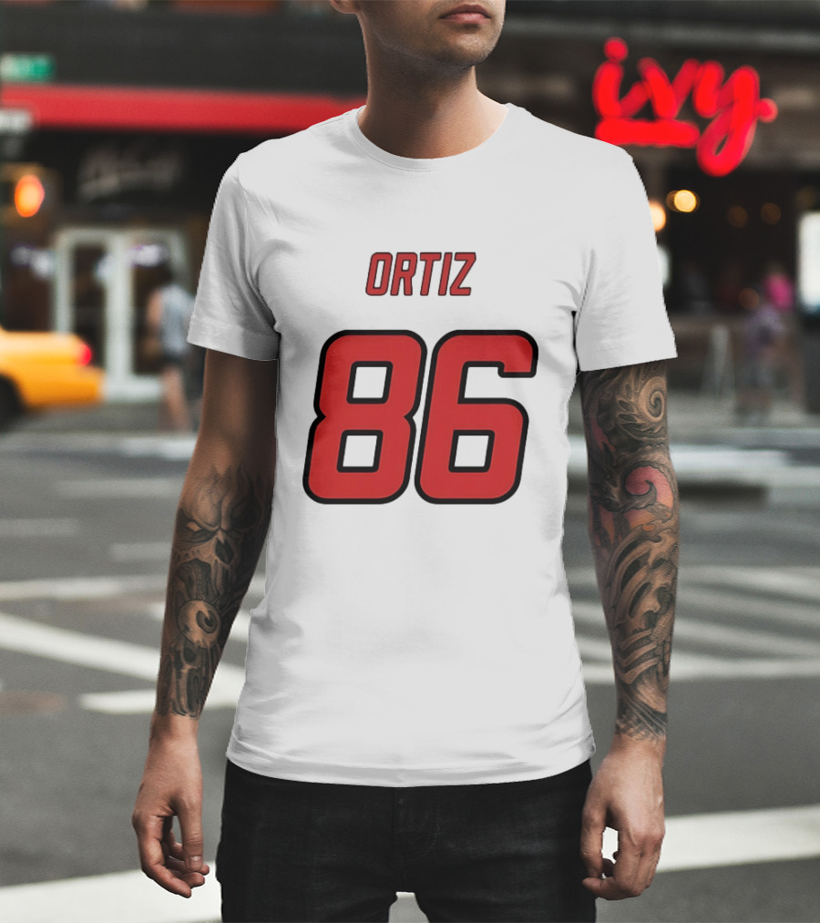 Ortiz Red 86 Jersey Number T-Shirt