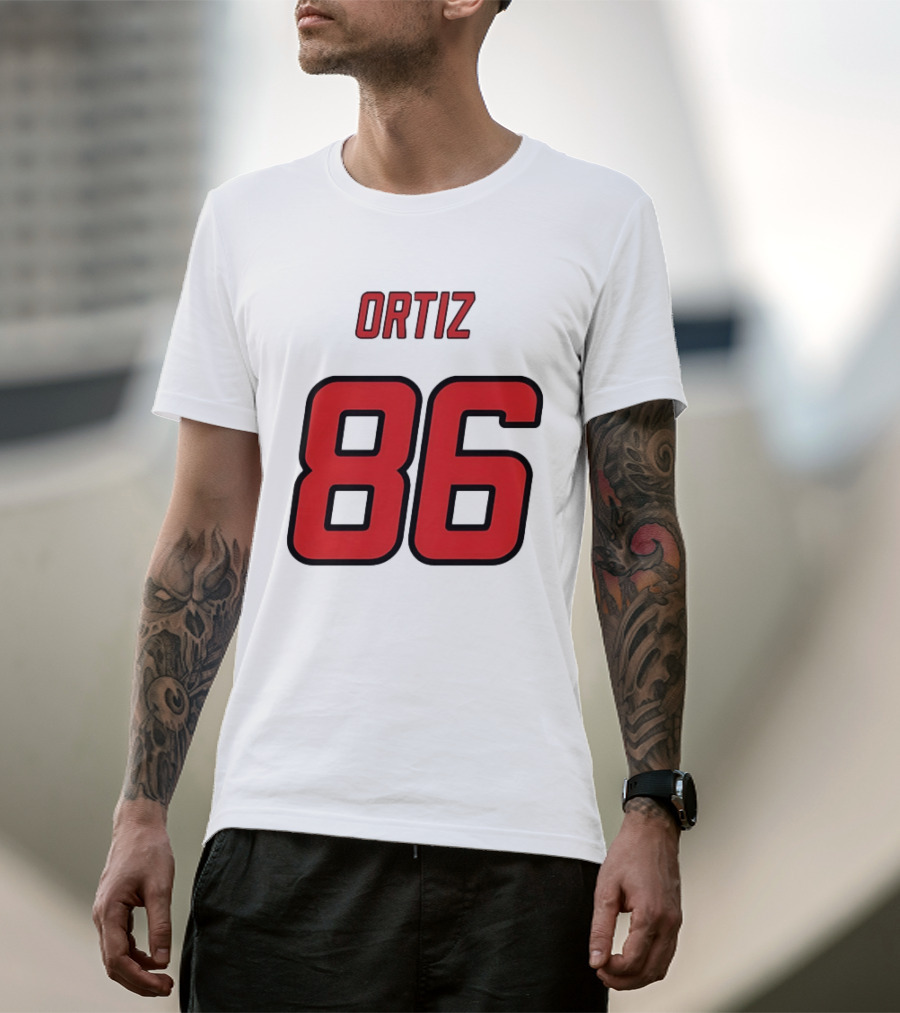 Ortiz Red 86 Jersey Number T-Shirt