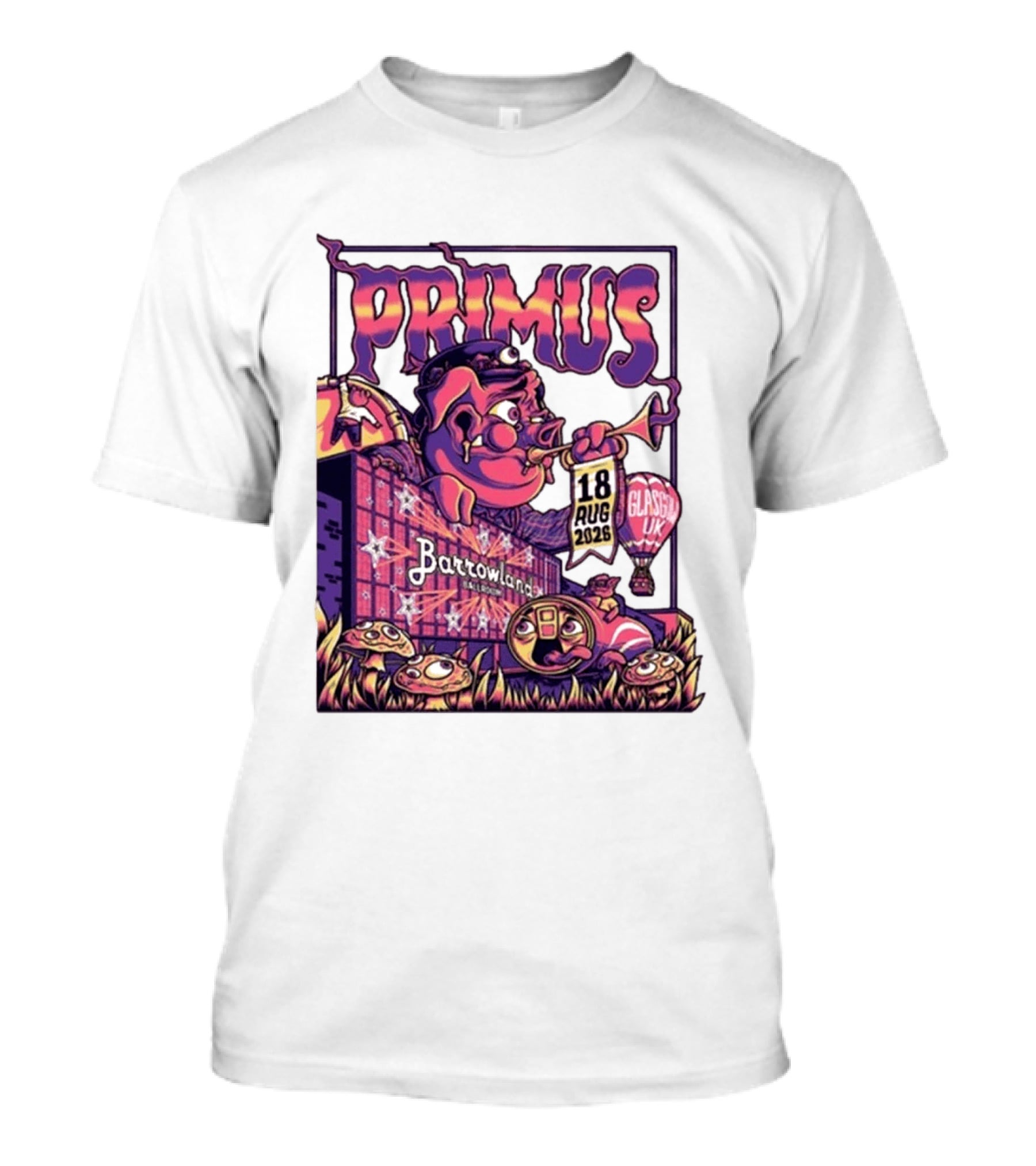 Barrowland Ballroom Primus Concert August 18 2026 Glasgow UK Animated Music Event T-Shirt