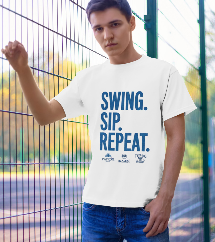 Swing Sip Repeat Patron Bacardi Teeling Whiskey T-Shirt