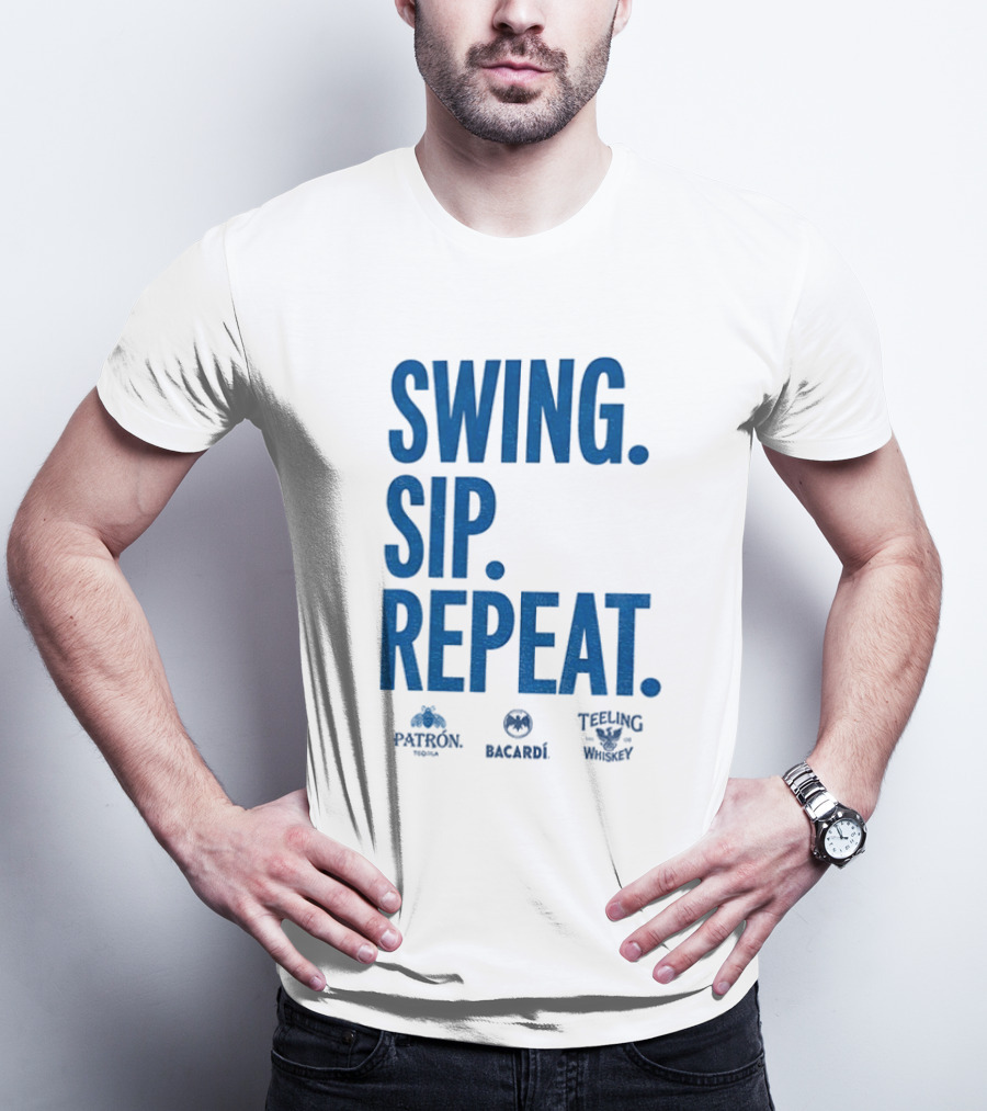 Swing Sip Repeat Patron Bacardi Teeling Whiskey T-Shirt