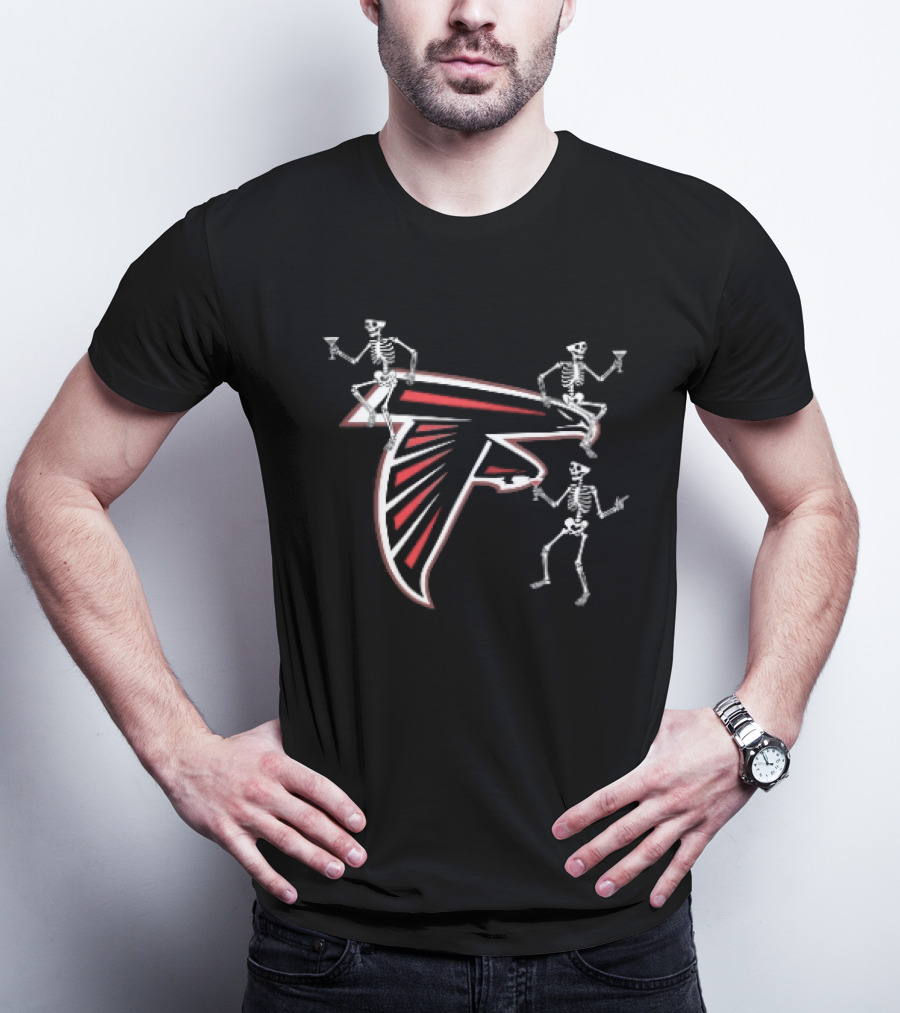 Atlanta Falcons Skeletons With Drinks Team Spirit T-Shirt