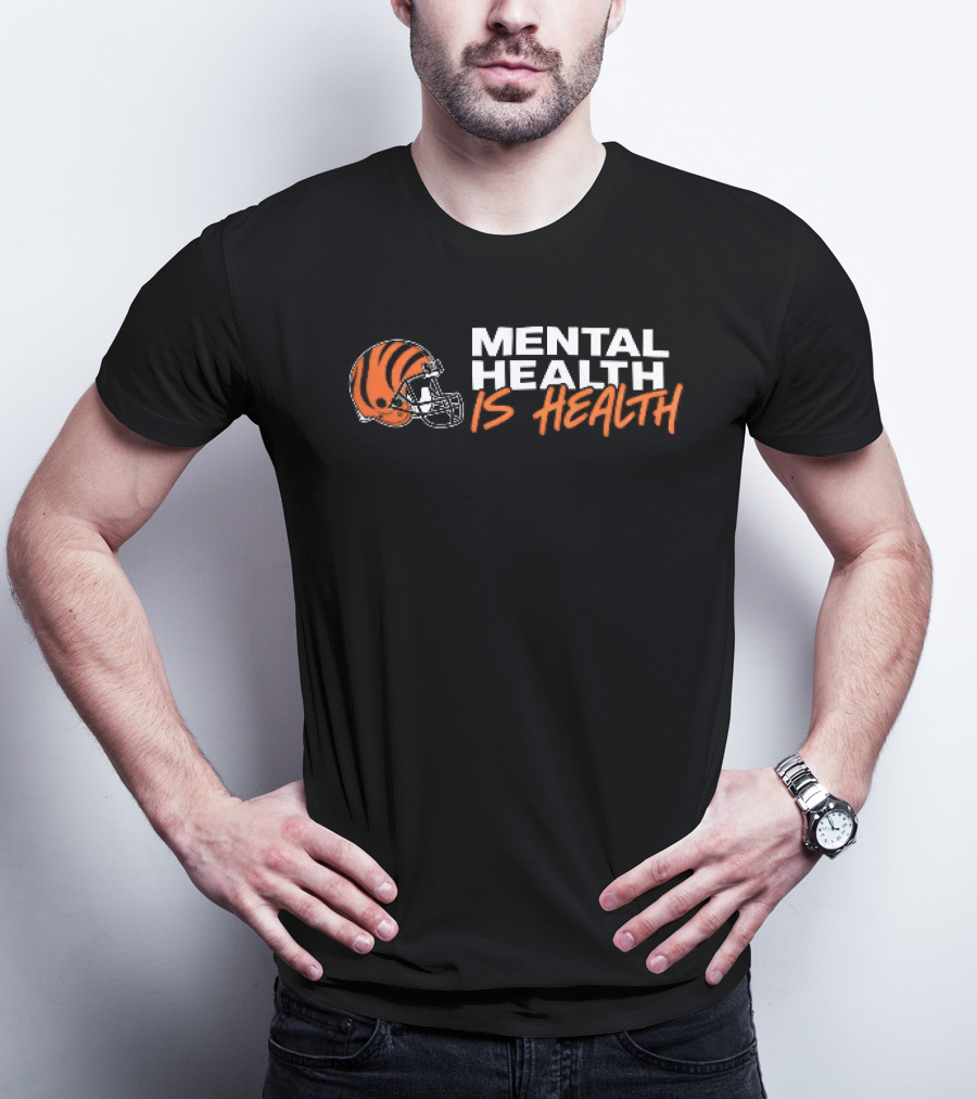 Cincinnati Bengals Mental Health Is Health Football Helmet T-Shirt