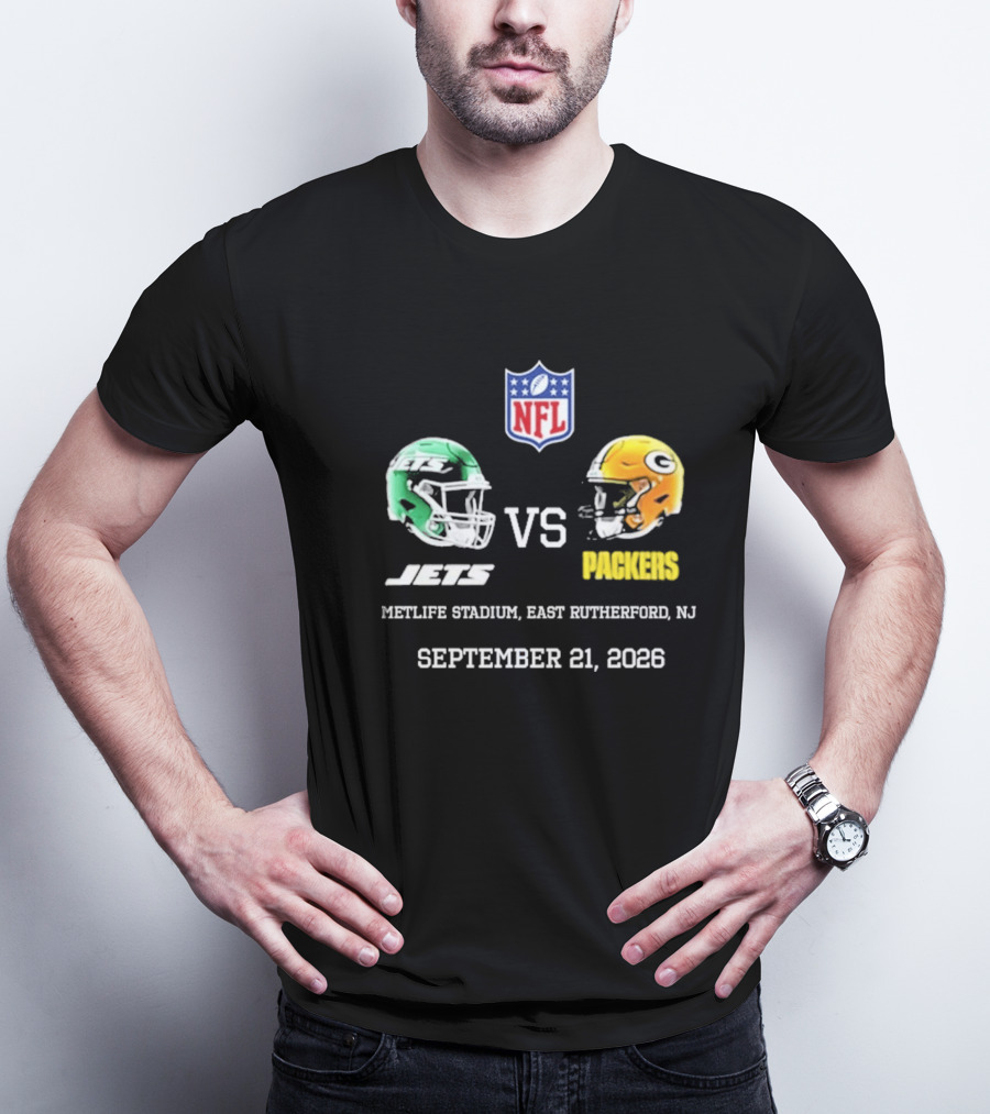 Green Bay Packers Vs New York Jets MetLife Stadium September 21 2026 NFL Matchup T-Shirt