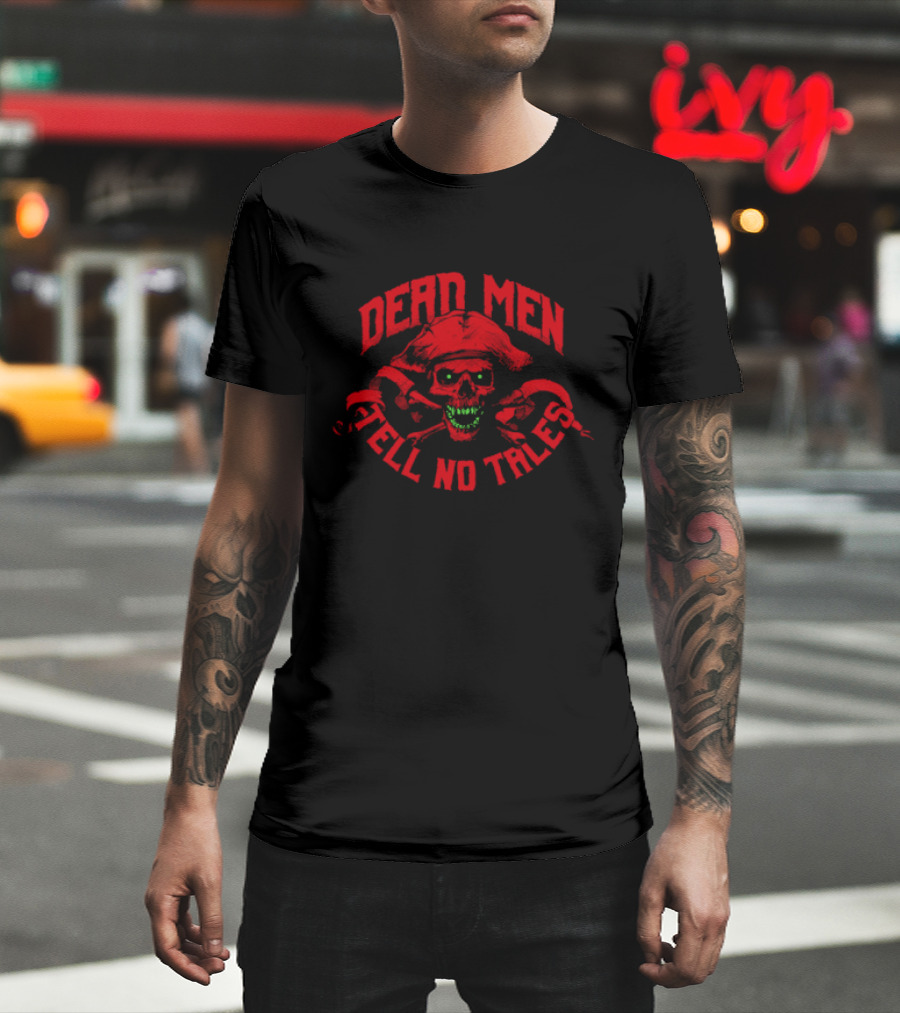 Dead Men Tell No Tales Skull With Bandana And Crossbones T-Shirt