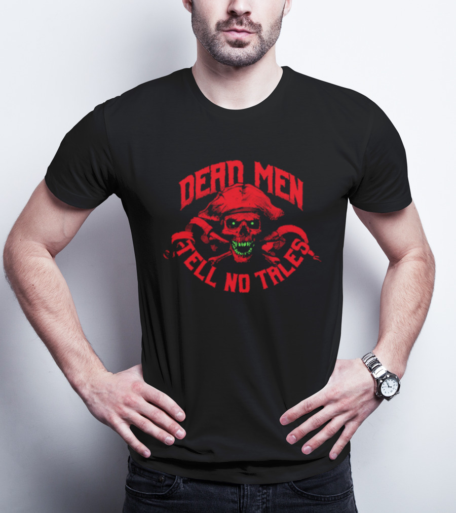 Dead Men Tell No Tales Skull With Bandana And Crossbones T-Shirt